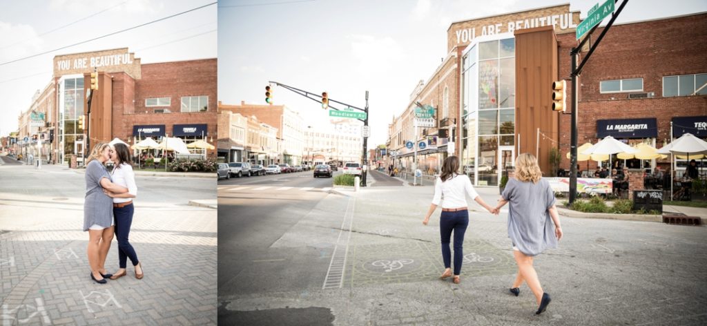 Meredith & Carly’s Fountain Square Engagement Session | Rachael ...